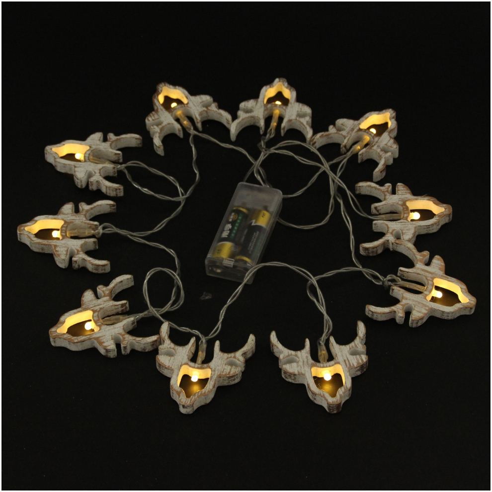Little Deer Battery LED Light Deer Head Decorative Light Colored String ...
