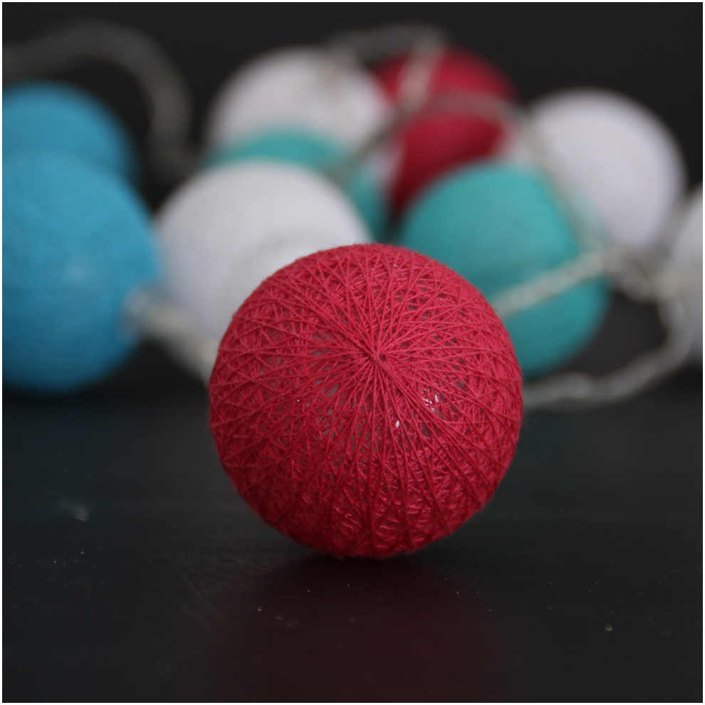 Cotton Ball Light String Christmas Light Holiday Decoration Ball String ...