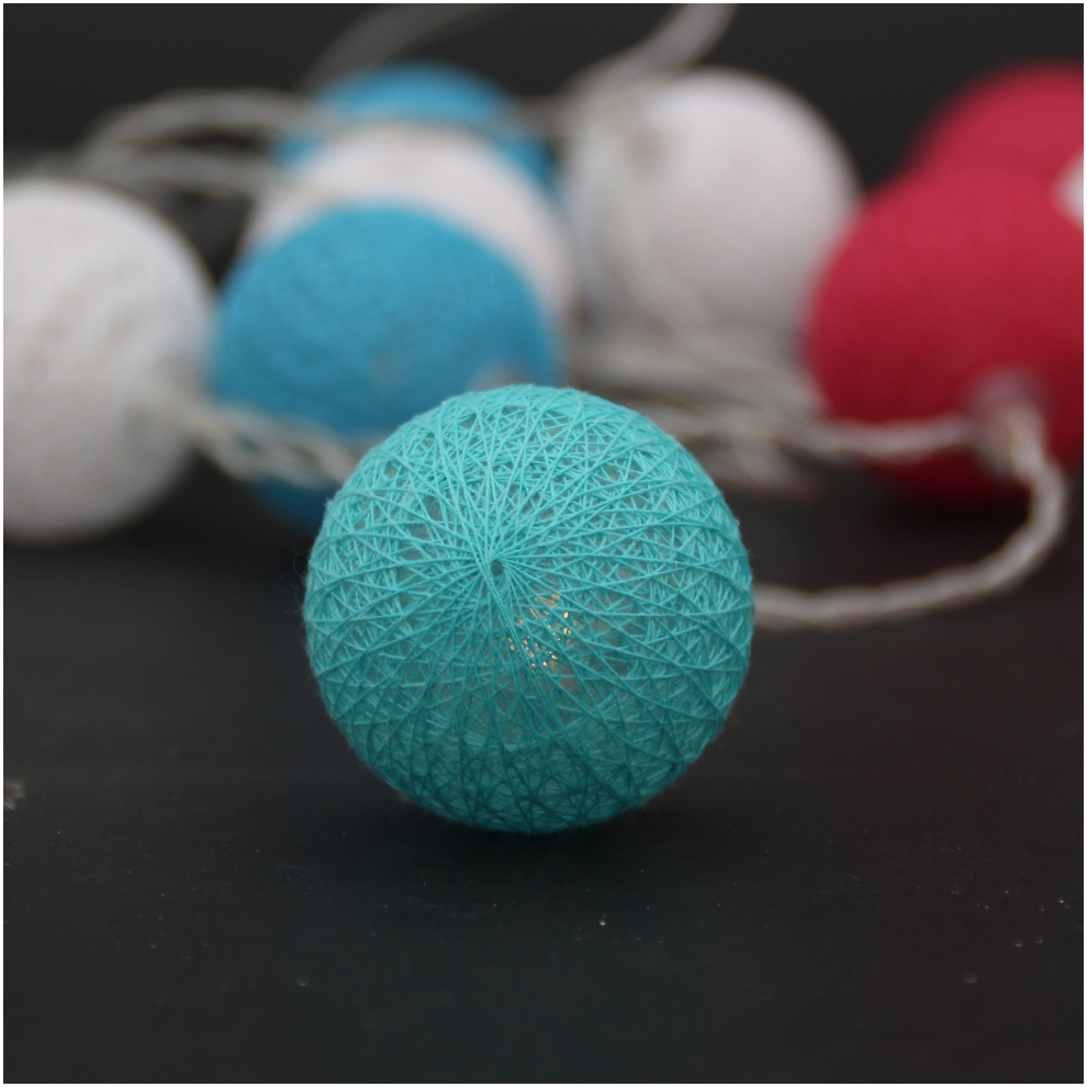 Cotton Ball Light String Christmas Light Holiday Decoration Ball String ...