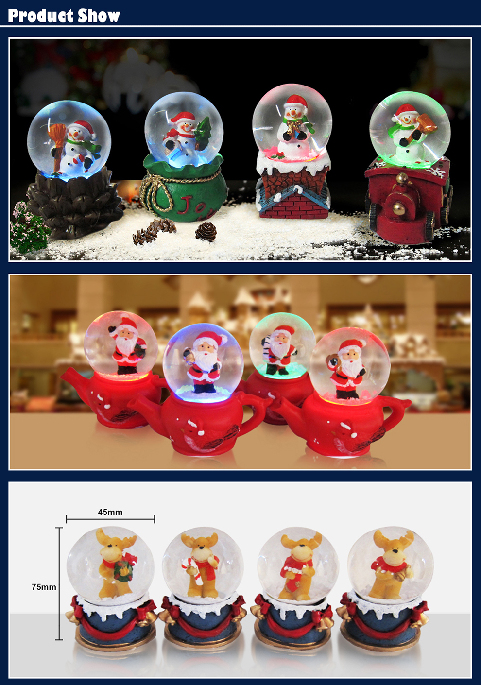 Fashion Latest Electric Christmas Snow Globe LED Water Globe with LED ...